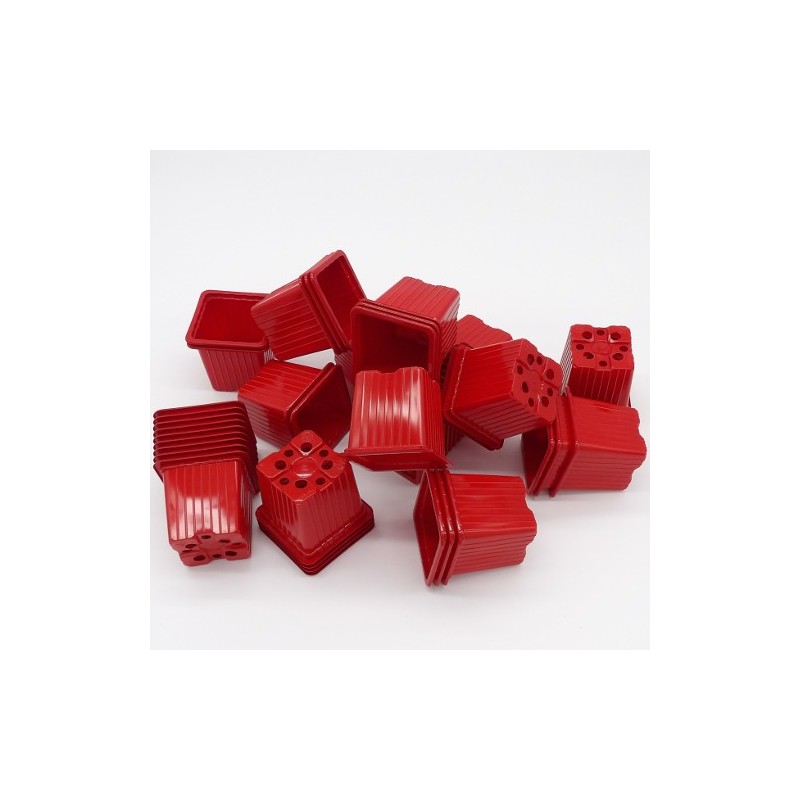 Godet semis 7x7 cm Rouge pour semis, boutures, repiquages