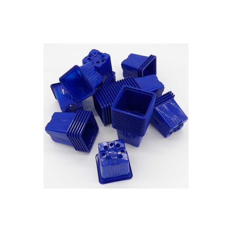 Godet semis 7x7 cm Bleu foncé pour semis, boutures, repiquages
